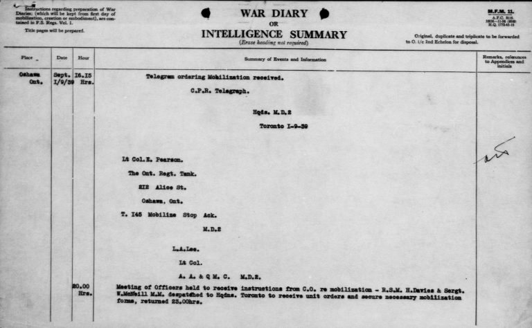 September 1939 – Mobilization - The Canadian Tank Museum